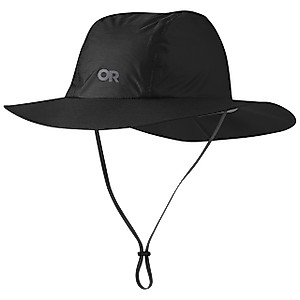 Outdoor Research Helium Rain Full Brim Hat for Men & Women – Lightweight Waterproof Rain Hat Black
