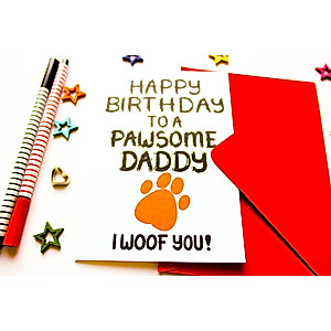 Pawsome Daddy Birthday, Dog Dad Birthday Card, Cute Birthday Card For A Dog Daddy From Dog, Pet Owner Fur Baby
