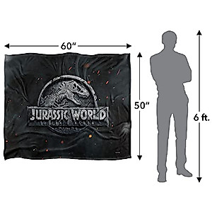 Jurassic World Fallen Kingdom Logo Officially Licensed Silky Touch Super Soft Throw Blanket 50" x 60"