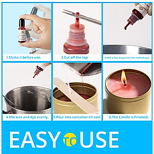 VAST WANT Candle Dye - 16 Bottles Vivid Colors Liquid Candle Dye for Soy Wax, High Concentrate Candle Color Dye for Beeswax, Gel Wax, Palm Wax- Each 10ml/ 0.35 oz