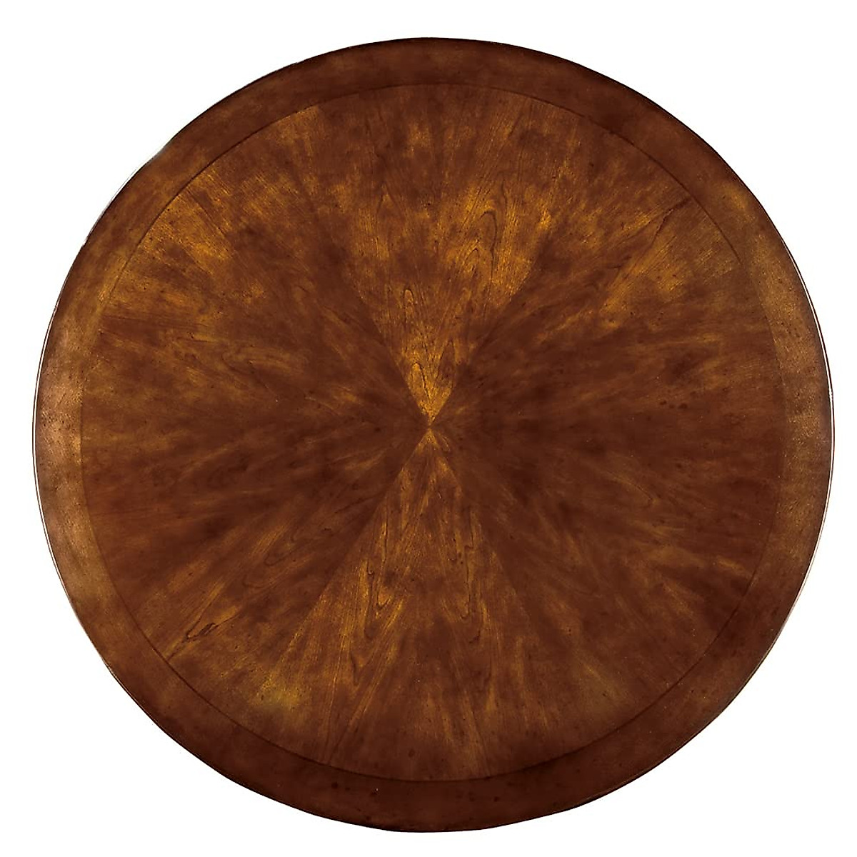 Hekman Furniture Bailey Round Coffee Table – Macadamia Finish, Lower Shelf, Rustic American Cherry Veneers & Select Solids, Lightly Distressed, Mid Century Modern Living Room Furniture