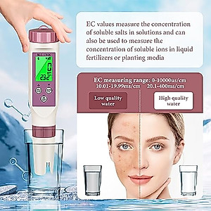 PH Meter Smart Bluetooth Water Tester,7-in-1 Tds Meter/Salinity Tester/pH Meter/EC Meter/Orp Meter/S.G Meter/Temp ph Tester,PH Meter for Water 0.01pH Resolution High Accuracy tds Meter with ATC.
