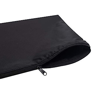 Sun Life Style Zipper Bag - Set Of 3 - Carry All Pouch To Organize Travel Toiletries Pens Cosmetics (9.5 x 6.5, Black)