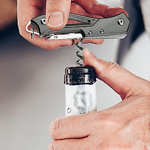 Multitool Key Ring Pocket Knife - 14 in 1 Multitools with Spring-Action Scissors Bottle, Can Opener, Corkscrew,Saw, Screwdriver,Camping Multi Tool Gifts for Men