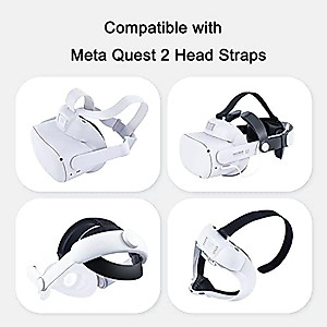 VR Face Cover with Soft Leather Pad for Oculus/Meta Quest 2 Accessories, Facial Interface with Cooling Fan to Relieve Lens Fogging and Hot Air White
