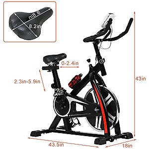 Exercise Bike Recumbent Cycling Bike Indoor Cycle Stationary Workout Equipment with Multi-Speed Adjustment of Resistance and Pulse LCD Display for Home Office