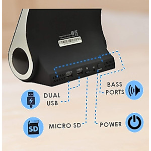 Fast Charging Wireless Charger, Bluetooth Premium Speakers, Docking Station with Built in Mic Handsfree Call, 4 in 1 Station for iPhone 16/15/14/13/12/11/X Samsung Galaxy S24/S23/S22/S21/S20