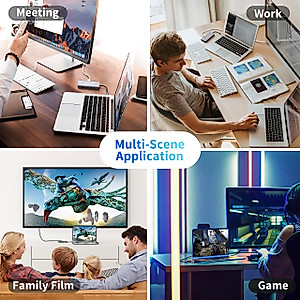 USB C to Dual HDMI Adapter, Multi Display Docking Station Dual Monitor with 2 HDMI, Displayport, 100W PD, 3 USB Ports, USB C Hub Multiport Dongle Compatible with MacBook/Dell/HP/Lenovo Laptops