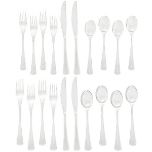Ginkgo International Mariko 20-Piece Stainless Steel Flatware Place Setting, Service for 4