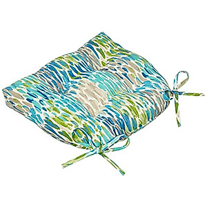 Pillow Perfect Outdoor/Indoor Make It Rain Cerulean Chair Pads, 2 Count (Pack of 1), Blue