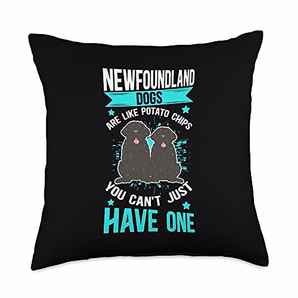 Newfoundland Dog Breed Gifts Shop Like Dog Owner Newfoundland Throw Pillow, 18x18, Multicolor