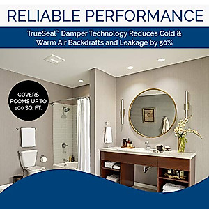 Broan-NuTone AE110L Ventilation Fan with LED Light and Roomside Installation, ENERGY STAR Certified, 110 CFM 1.0 Sones White