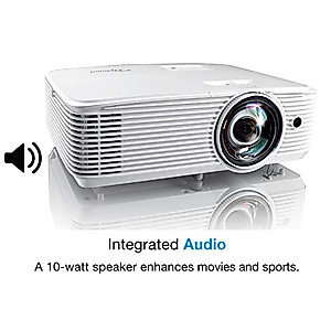 Optoma GT780 Short Throw Projector for Gaming & Movies | HD Ready 720p + 1080p Support | Bright 3800 Lumens for Lights-on Viewing | 3D-Compatible | Speaker Built In