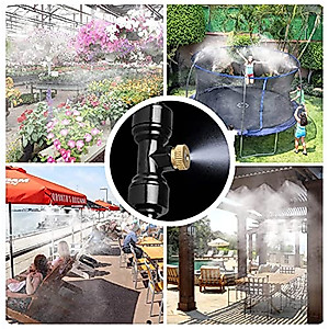 MroMax 5Pcs Brass Misting Nozzle - 3/16 Thread 0.2mm Orifice Dia Replacement Heads Atomizing Mister Sprayer Nozzle for Outdoor Cooling System Greenhouse Landscaping Dust Control