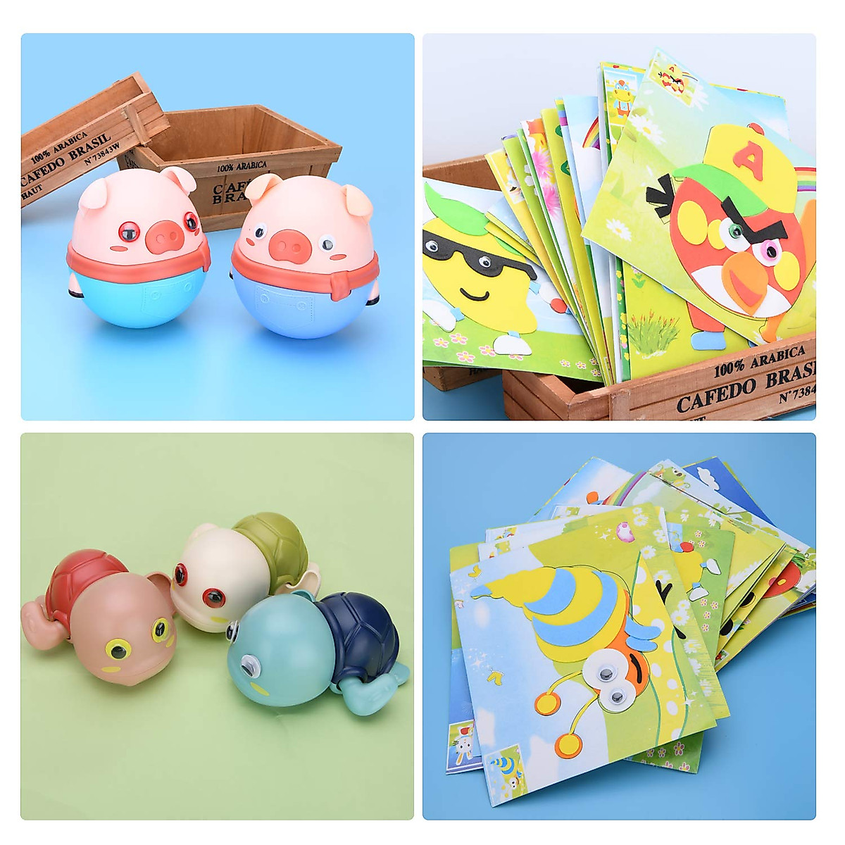 6mm-20mm Wiggle Eyes Self-Adhesive for Craft Stickers, Black and Colorful Googly Eyes for DIY Scrapbooking