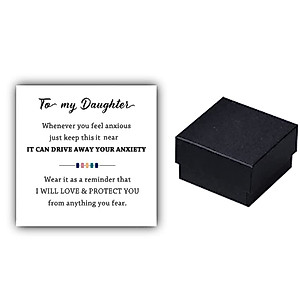 KUYN For Daughter - Drive Away Your Anxiety Circle Beads Fidget Ring And Necklace, S925 Sterling Anxiety Ring Anxiety Necklace for Women, Adjustable Open Ring with Beads Spinner Ring (Silver)