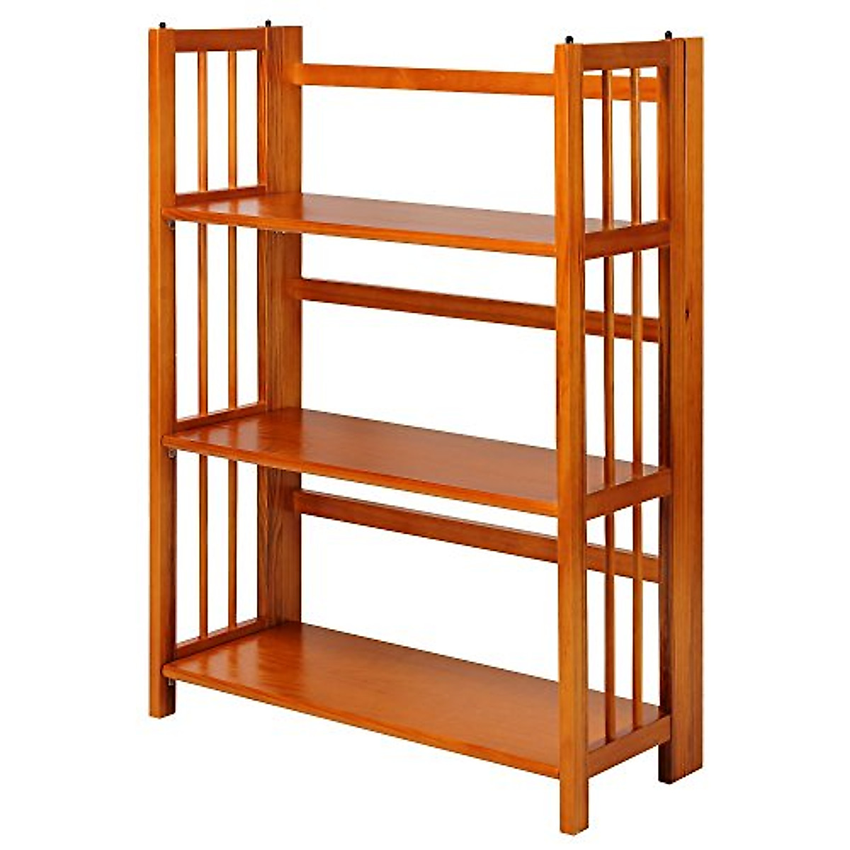 Casual Home 3-Shelf 27.5" Wide Folding Stackable Bookcase, Honey Oak (New)