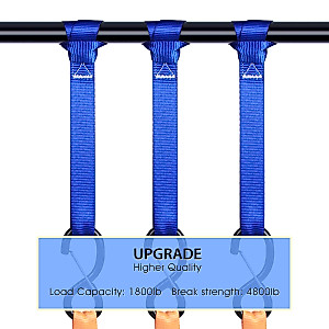 JCHL Soft Loop Tie Down Straps (8 Pack) 1800Lbs Load Capacity, 4800Lbs Breaking Strength Heavy Duty Tie Down Loops for Securing ATV UTV Motorcycles Scooters Dirt Bikes Lawn Garden Equipment