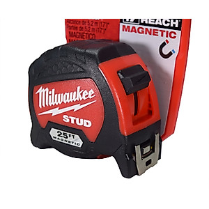 Milwaukee 48-22-9725M 25-Foot Stud Magnetic Tape Measure 2 Pack
