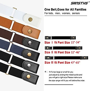 SANSTHS Buckle-Free Elastic Women Belt for Jeans Without Buckle, Comfortable Invisible Belt No Bulge No Hassle (Black)