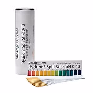pHydrion Spill Sticks PH Spill Stick, Range 0-13, 10/pk