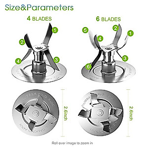8 Pieces Replacement Part Ice Blades 4961 4980 Jar Bottom Cap 4902 Rubber Gaskets and Coupling Stud Slinger Pin Kit Compatible with Oster & Osterizer Blender Accessories