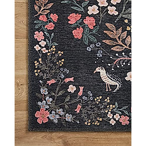 Loloi Rifle Paper Co. x Maison Collection MAO-04 Tuileries Black 18" x 18" Sample Rug