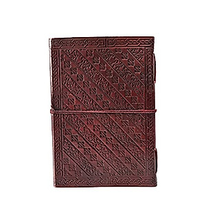 Leather Journal Diary Embossed Large Tree Notebook for Writing Leather Diary Handmade Leather Journal Gbag (T)