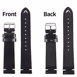 WOUKUP Vintage Leather Watch Band Quick Release Replacement Genuine Watch Strap 18mm 19mm 20mm 22mm for Men and Women