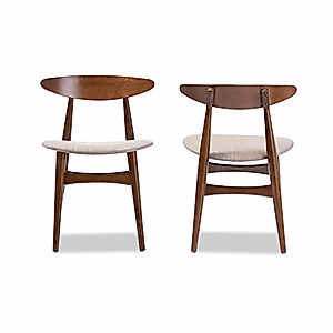 Baxton Studio Flora Dining Chair in Light Gray (Set of 2)