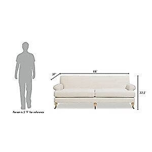 Jennifer Taylor Home Bliss Lawson Two-Cushion Tightback Sofa, French Beige Performance Velvet