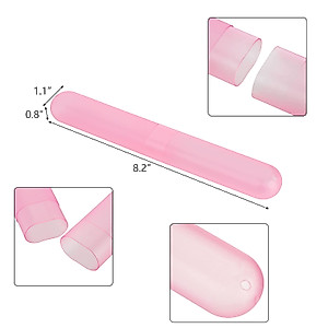 Hedume 35 Pieces Travel Toothbrush Case, 7 Colors Portable Plastic Dust-proof Breathable Toothbrush Holder for Travel, Camping, Home, School, Business