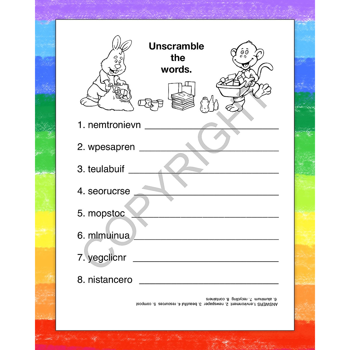 ZOCO - Keep Our Environment Clean - Custom Coloring Books (250 Bulk Pack, Without Crayons) - Conservation, Recycling - Earth Day Supplies - Educational Activities for Kids