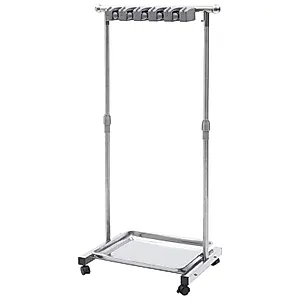 Wet Mops Rack Movable Broom Holder, Movable Closet Storage Cabinet Mop Rack with 5 Slots 6-Hook, Floor Standing Cleaning Tool Rack for Garden Garage Schools Hotels Hospitals Property Companies