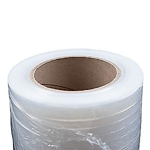 Brock Industrial Strength Stretch Wrap Film - 5 Inch x 333 Yard 13cm x 305m – 80 Gauge – Clear – Includes 1 Handle - 12 Rolls/Case