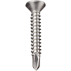 Small Parts Stainless Steel Sheet Metal Screw, Plain Finish, Flat Head, Phillips Drive, Self-Drilling Point, 3/4" Length, #6-20 Threads (Pack of 100)