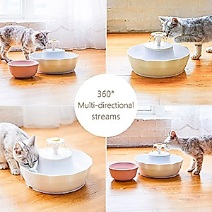 Cat Water Fountain, 360 Cat and Dog Water Dispenser, 3 Ways to Drink, LED Light with Switch, Multi-Directional Streams, Extremely Quiet