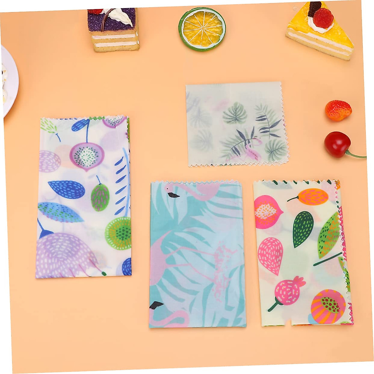 Zerodeko 4pcs Candy Bar Wrappers Candy Wrappers Beeswax Wraps Packing Paper Beewax Food Wraps Beewax Wrapping Food Preservation Cloth Household Beewax Food Chocolate Candies Sandwich