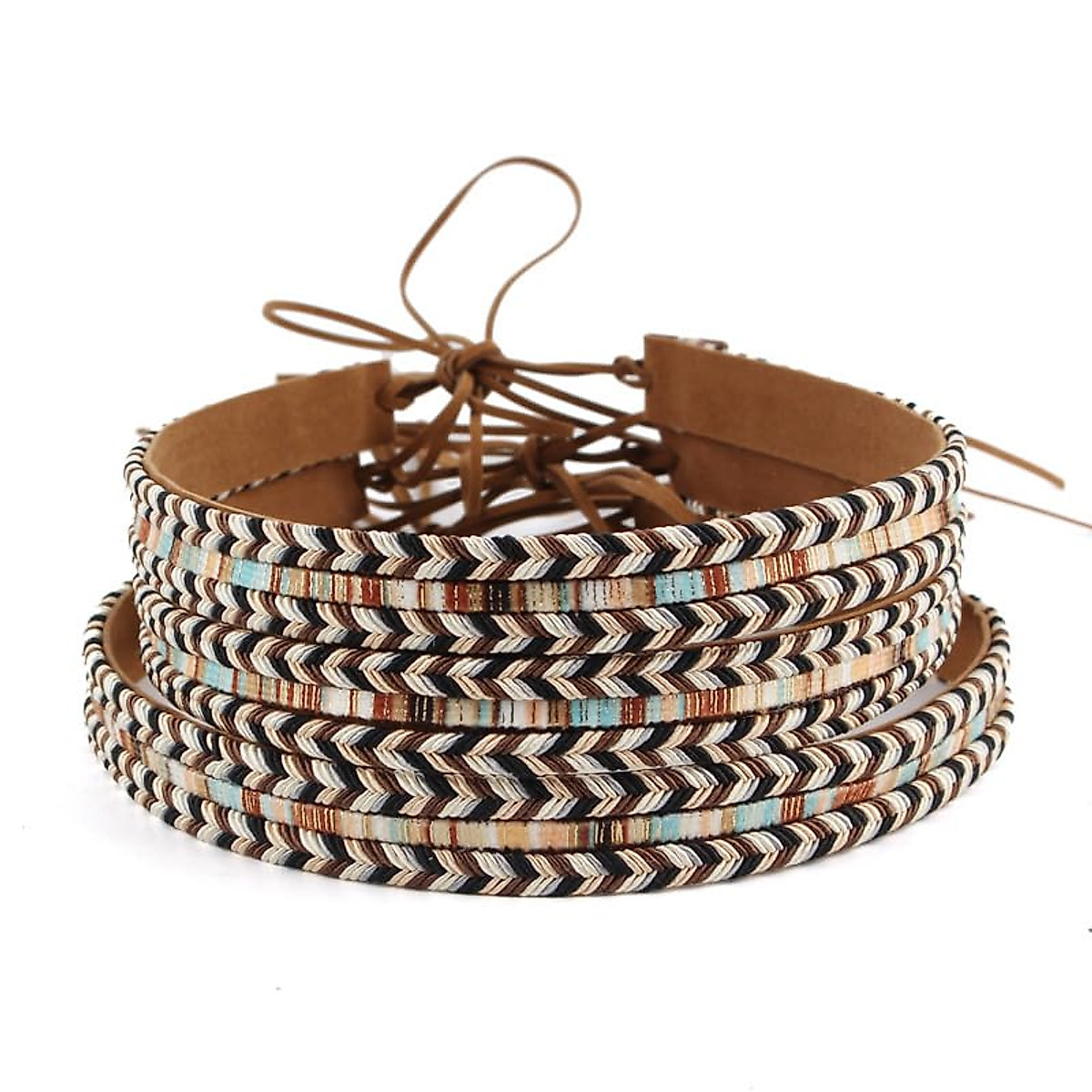 GRNUS Hat Band for Cowboy Hat, Hand Made Replacement Hat Belt for Men and Women Fedora Panama Hat (K)