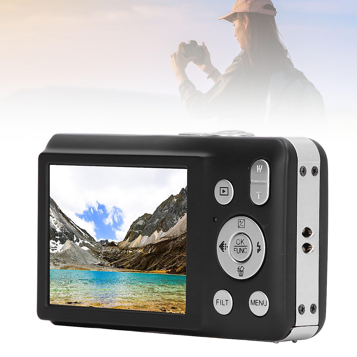Dpofirs 8K Digital Camera, 2.7inch 68MP IPS Vlogging Selfie Dual Screen Camera with 16X Digital Zoom, 20 Built in Beauty Filters, 750mAh WiFi Digital Video Camera for Vlogging (Black)