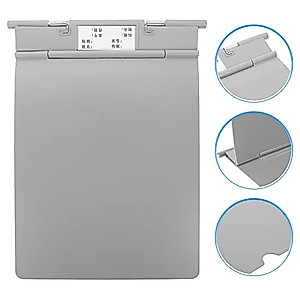 MAGICLULU 4pcs Case Folder A4 Binder Office Binders Plastic Paper Clips Profile Hardboard Clipboard with Storage Folders Abs Grey Office Document Clip Exam Paper Base Office Clip Boards Care