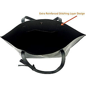 Nodykka Women Tote Bags Top Handle Satchel Handbags PU Faux Leather Tassel Shoulder Purse