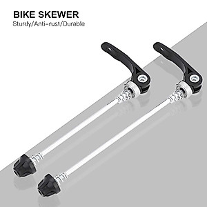 Dilwe 2pcs Bike Skewers, Alloy Quick Release Skewer Set Bike Replacement Repair Parts Accessory for Road Bike Bike