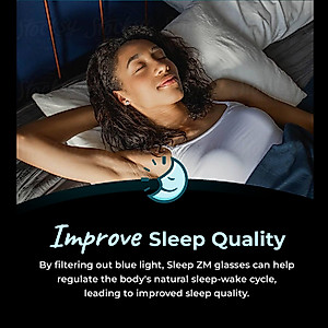 Sleep ZM Transparent Crystal 99% Blue Light Glasses for Computer, TV, Gaming Improve Sleep by Naturally Producing Melatonin - Women + Men
