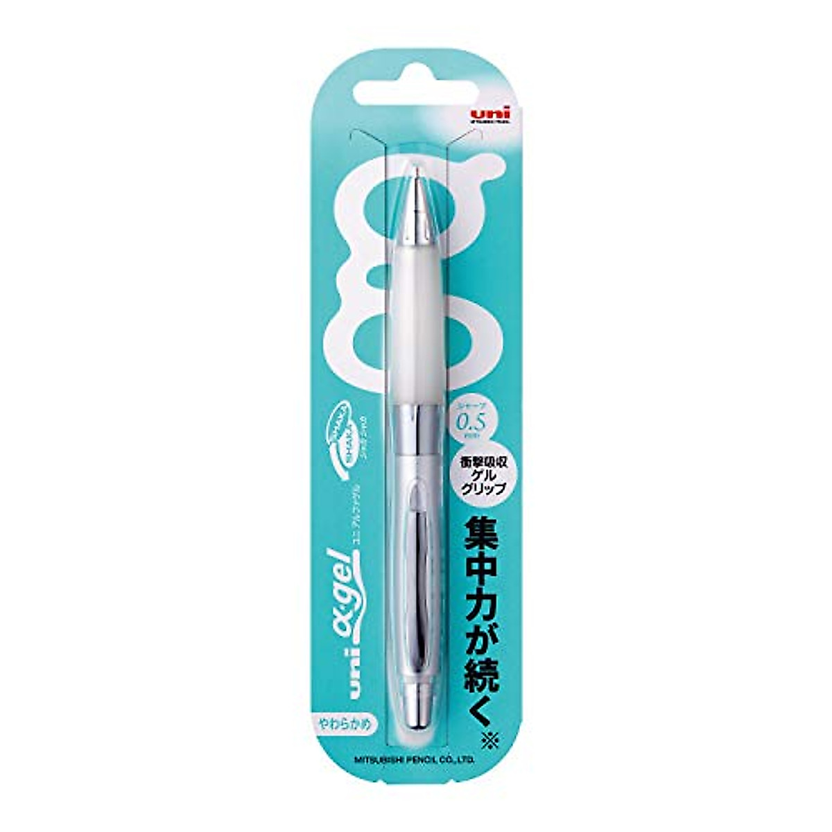 uni Alpha-Gel Shaker Mechanical Pencil - White/Soft Grip 0.5mm (M5617GG1P.1)