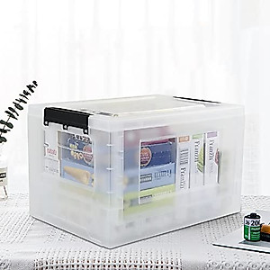 AnnkkyUS 2-pack 16 L Collapsible Storage Box Crates with Lids, Plastic Folding Storage Box