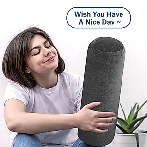 Remerry 2 Pcs 18 x 6 Inches Velvet Neck Roll Pillow Cover with Zipper, Soft Bolster Pillowcases for Cylindrical Pillow (Cover Only, Bolster Not Included)