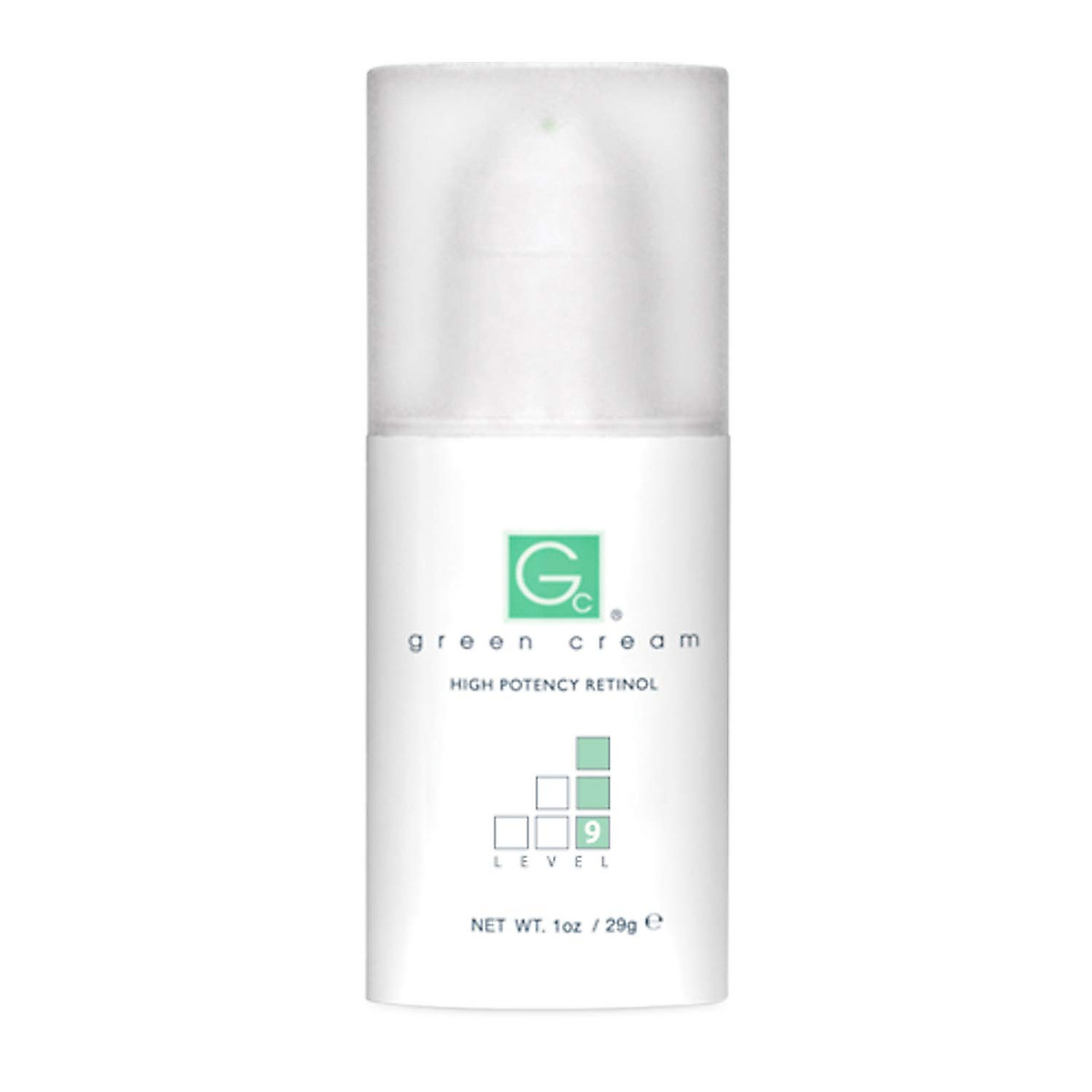 Green Cream Retinol, Level 9, High Potency, Airless Pump, 1 Ounce