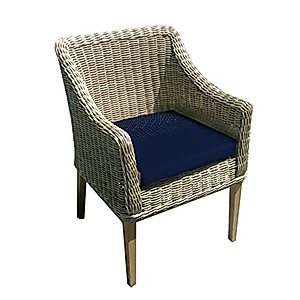 Navy Blue Outdoor Waterproof Cushion Chair Cover Set of 2 Abstract Minimalistic Geometric Stripes Patio Furniture Sofa Couch Seat Cushions Protector Slipcover with Ties, 20''x18''x4''