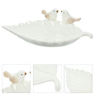 Alipis Jewelry Tray Earring Holder Necklace Display Dish Serving Trays Ceramic Ring Plate Desktop Necklace Container Candy Serving Dishes Display Tray Small Tray 3d Ceramics Dessert Plate